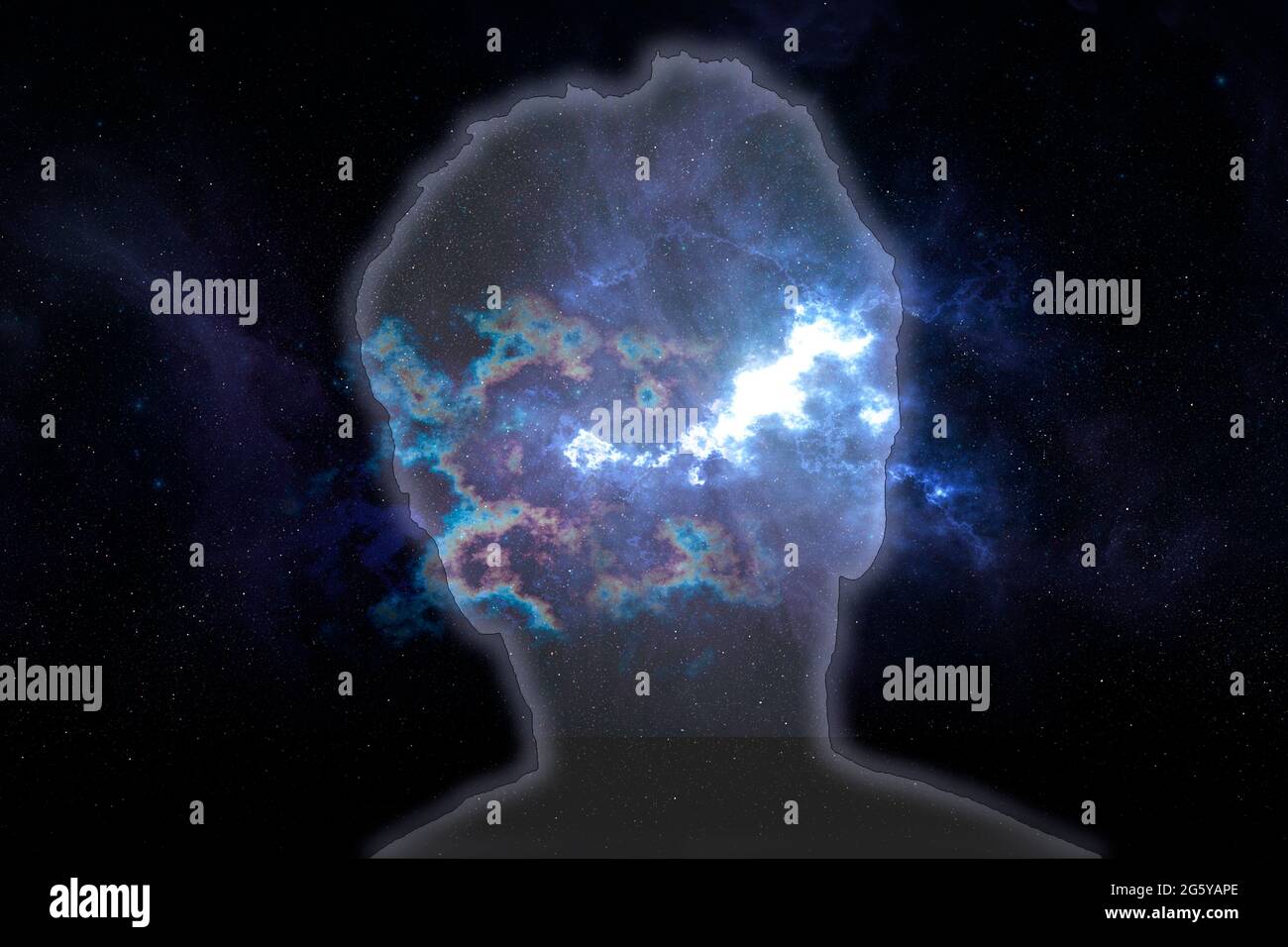 Stars in head silhouette hi-res stock photography and images - Alamy