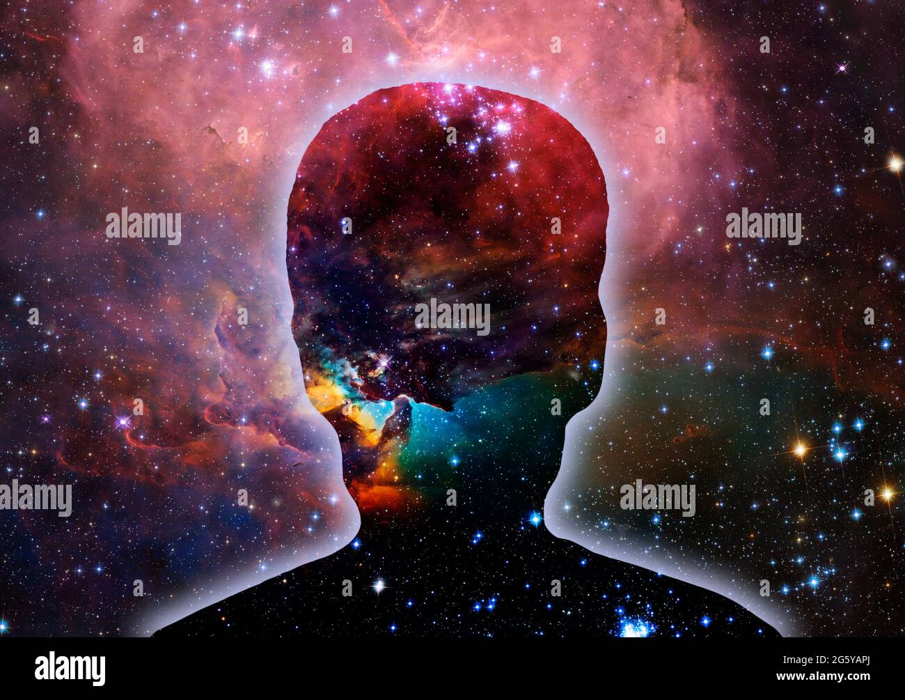 universe inside the person's head, stars in the mind Stock Photo - Alamy