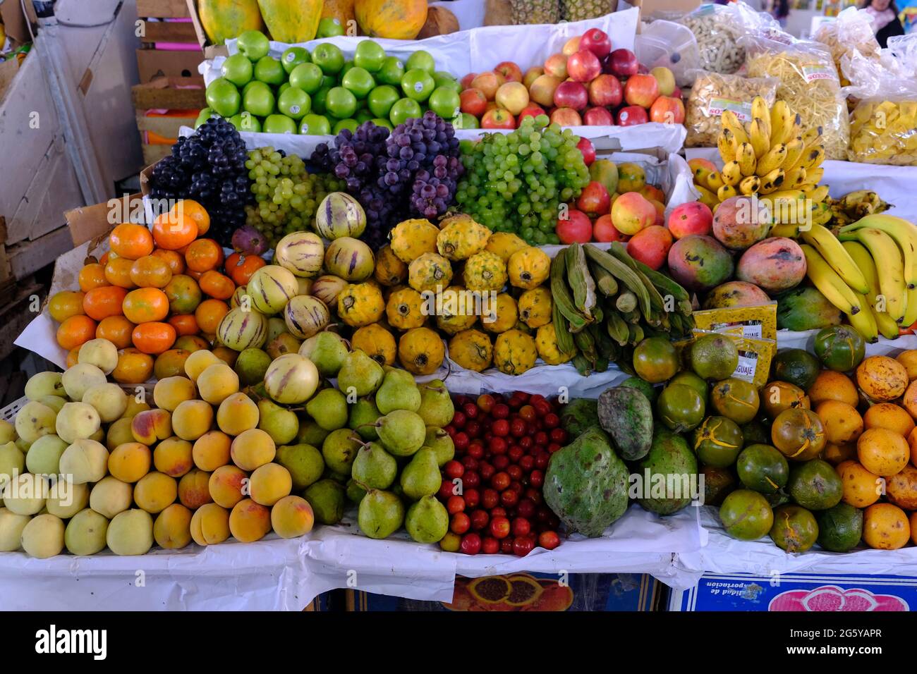 Peru Cusco - Fruit stand in San Pedro Market Stock Photo - Alamy