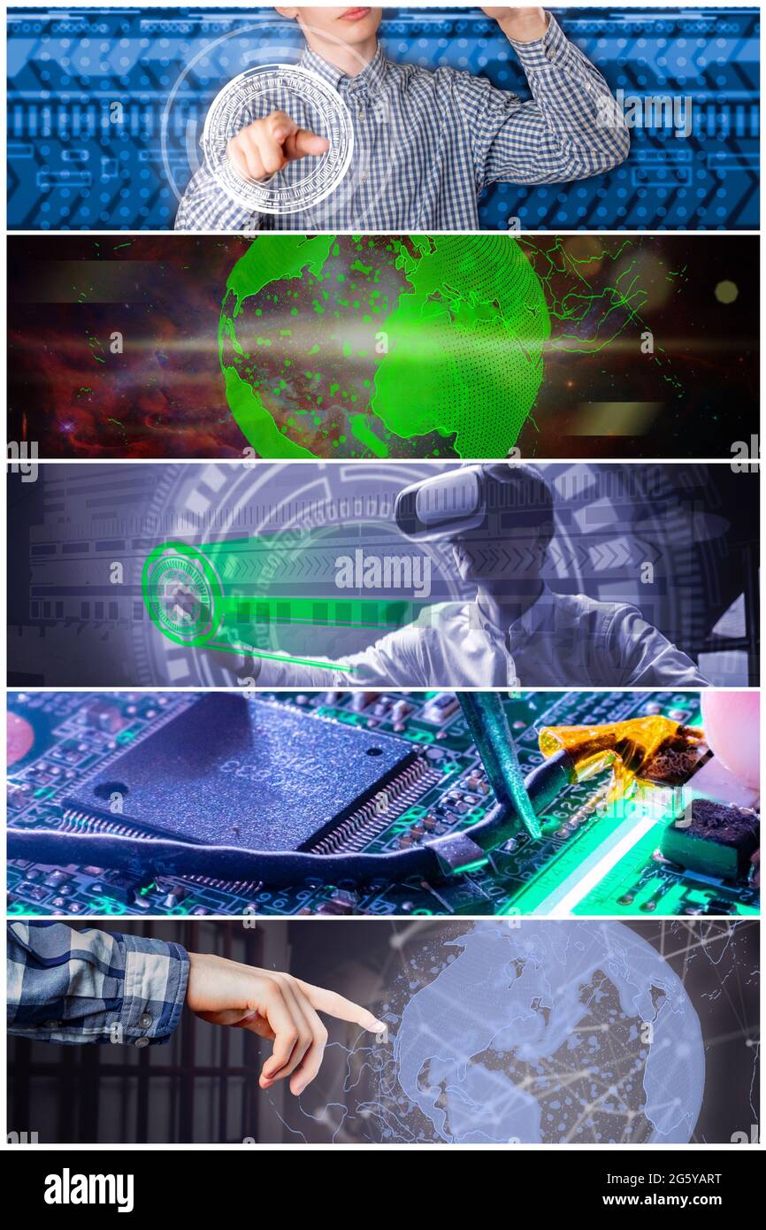 Smart business technologies collage hi-res stock photography and images ...