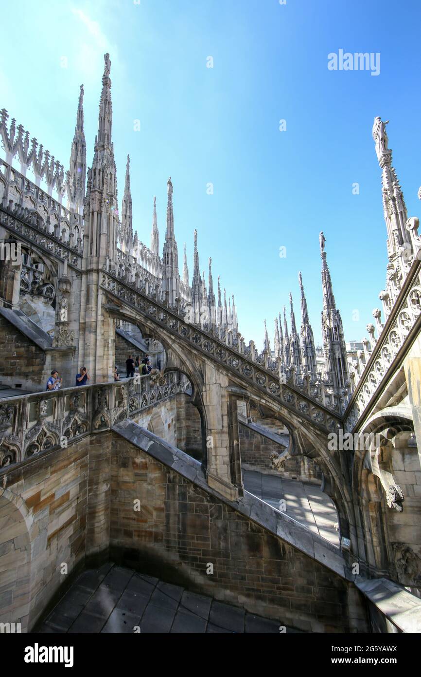 Milan cathedral exterior windows hi-res stock photography and images ...