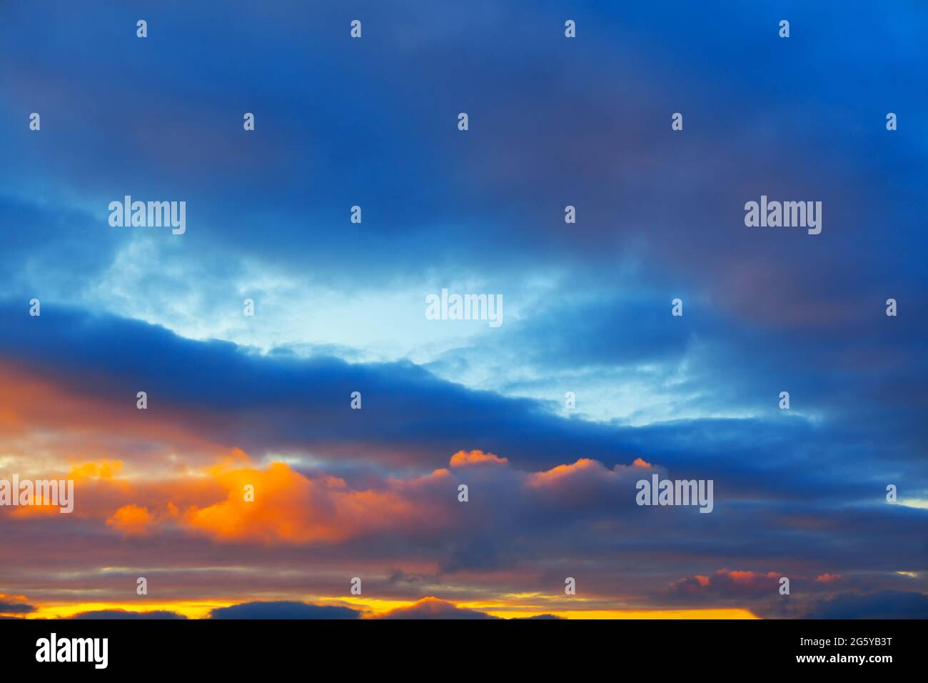 Red Low clouds and Blue high clouds . Colorful heaven with twilight ...