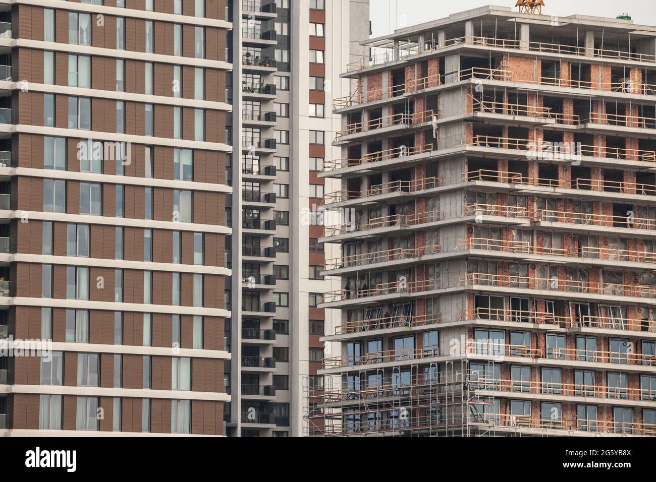 Picture of a European construction site, in an area for residential ...