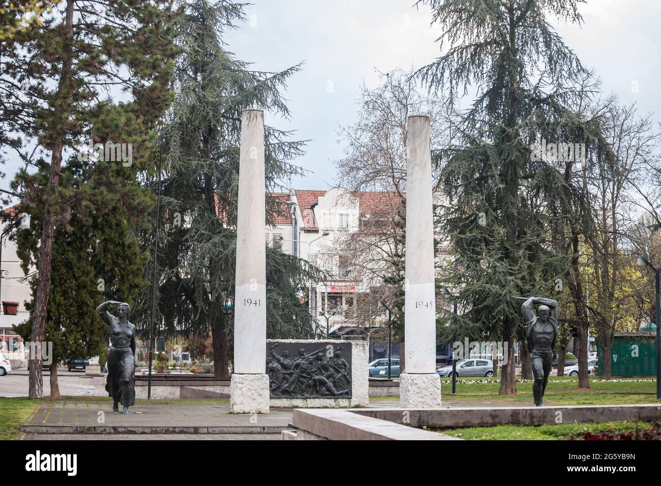 Picture of the monument dedicated to world war II in the city center of ...