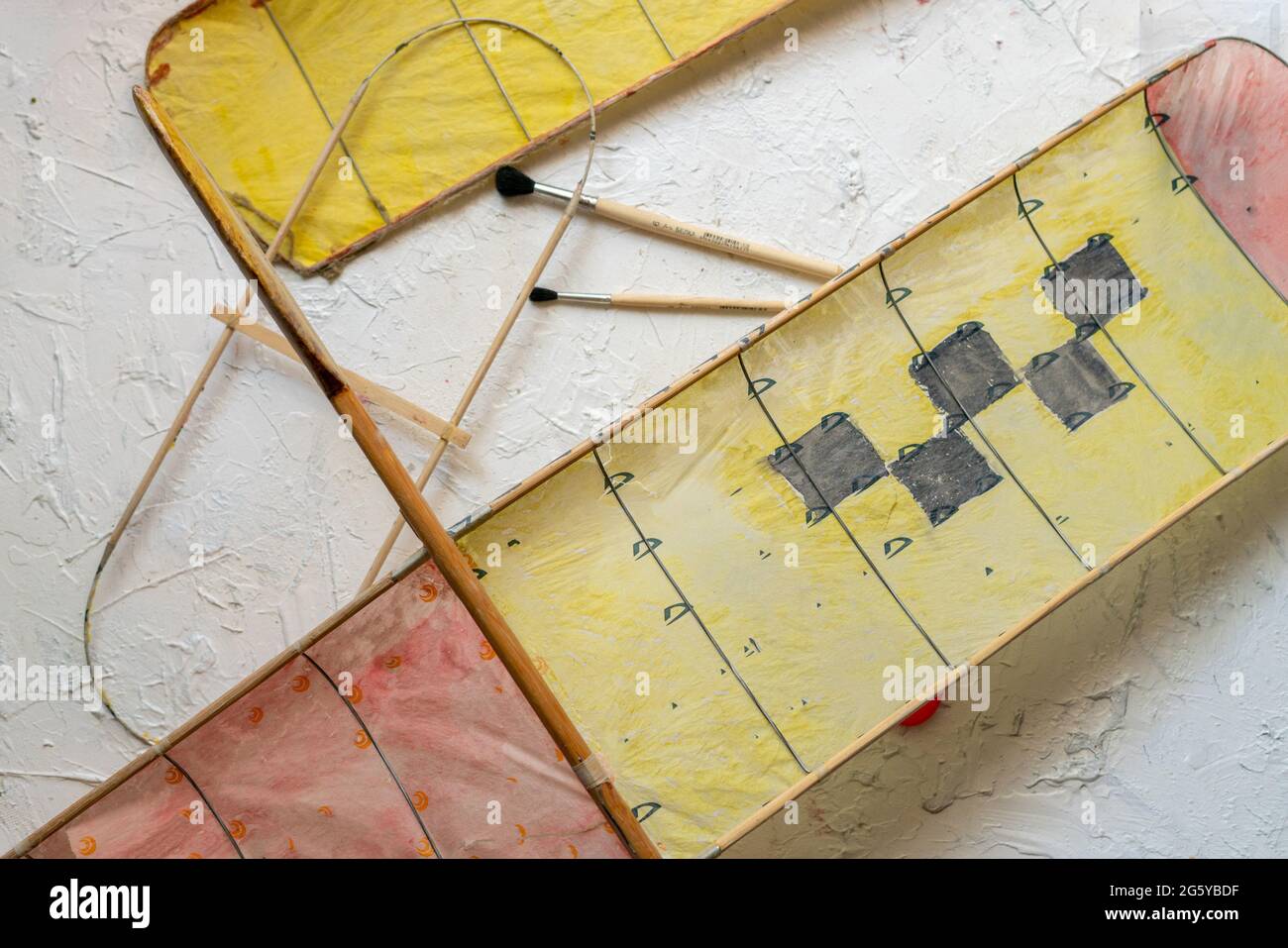 making a handmade or handcrafted wooden airplane model Stock Photo - Alamy