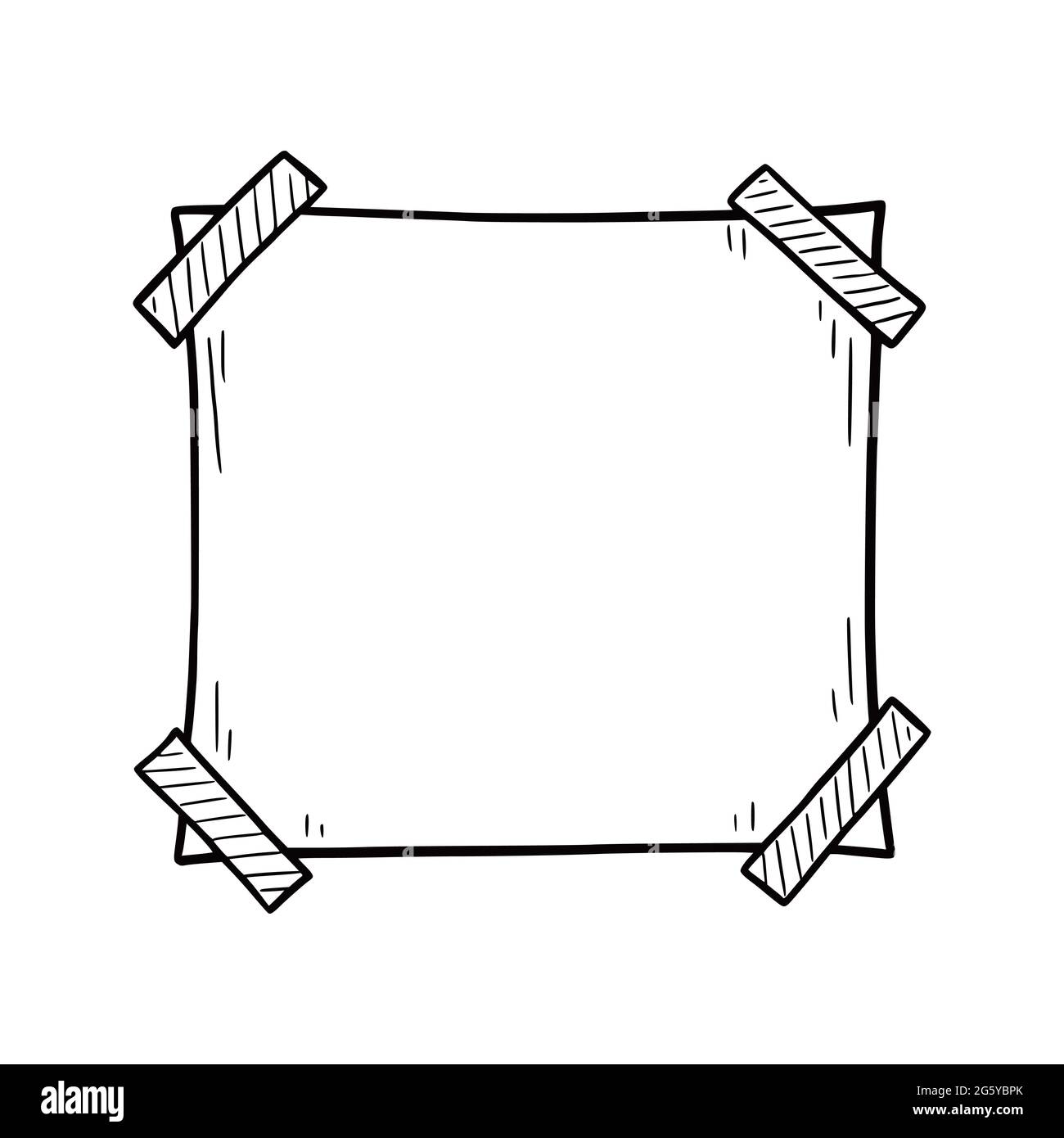 Hand drawn paper memo sticky. Doodle sketch style. Reminder paper ...