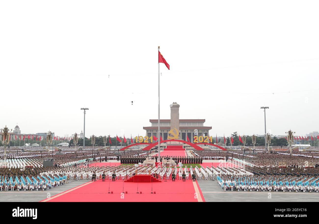 Beijing, China. 1st July, 2021. A ceremony marking the centenary of the ...