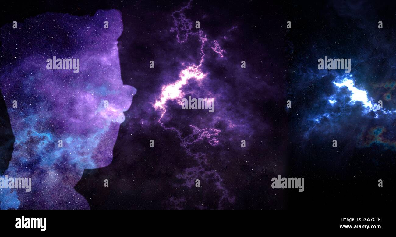 universe inside the person's head, stars in the mind Stock Photo - Alamy