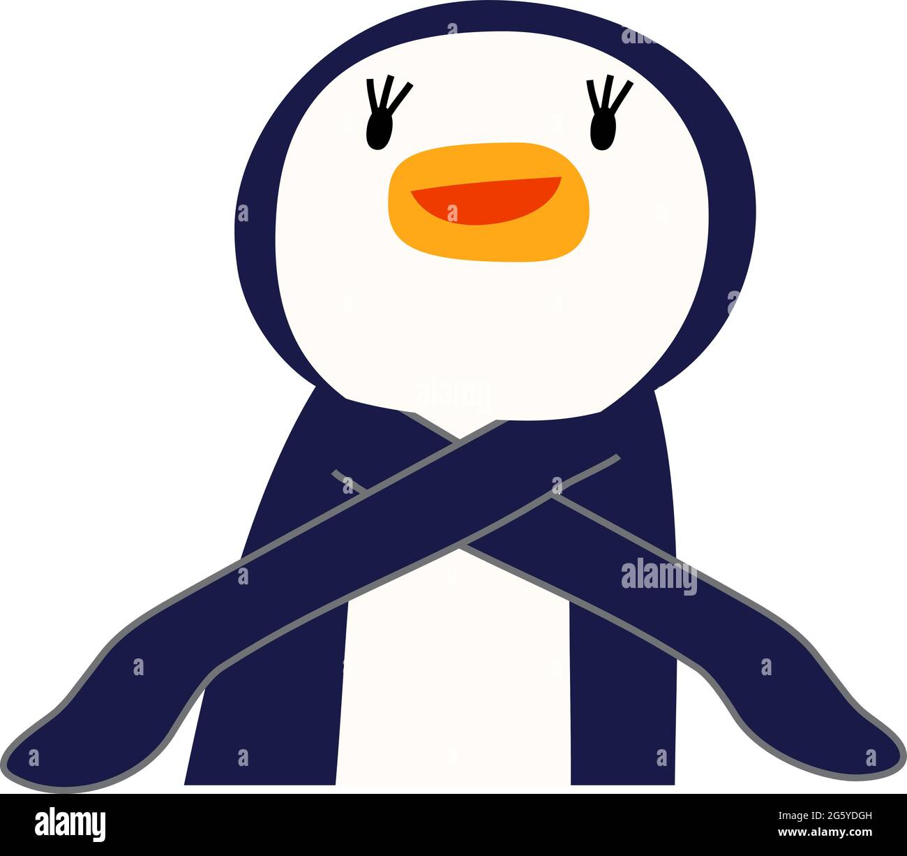 This is a illustration of Penguin that guides you by pointing your ...
