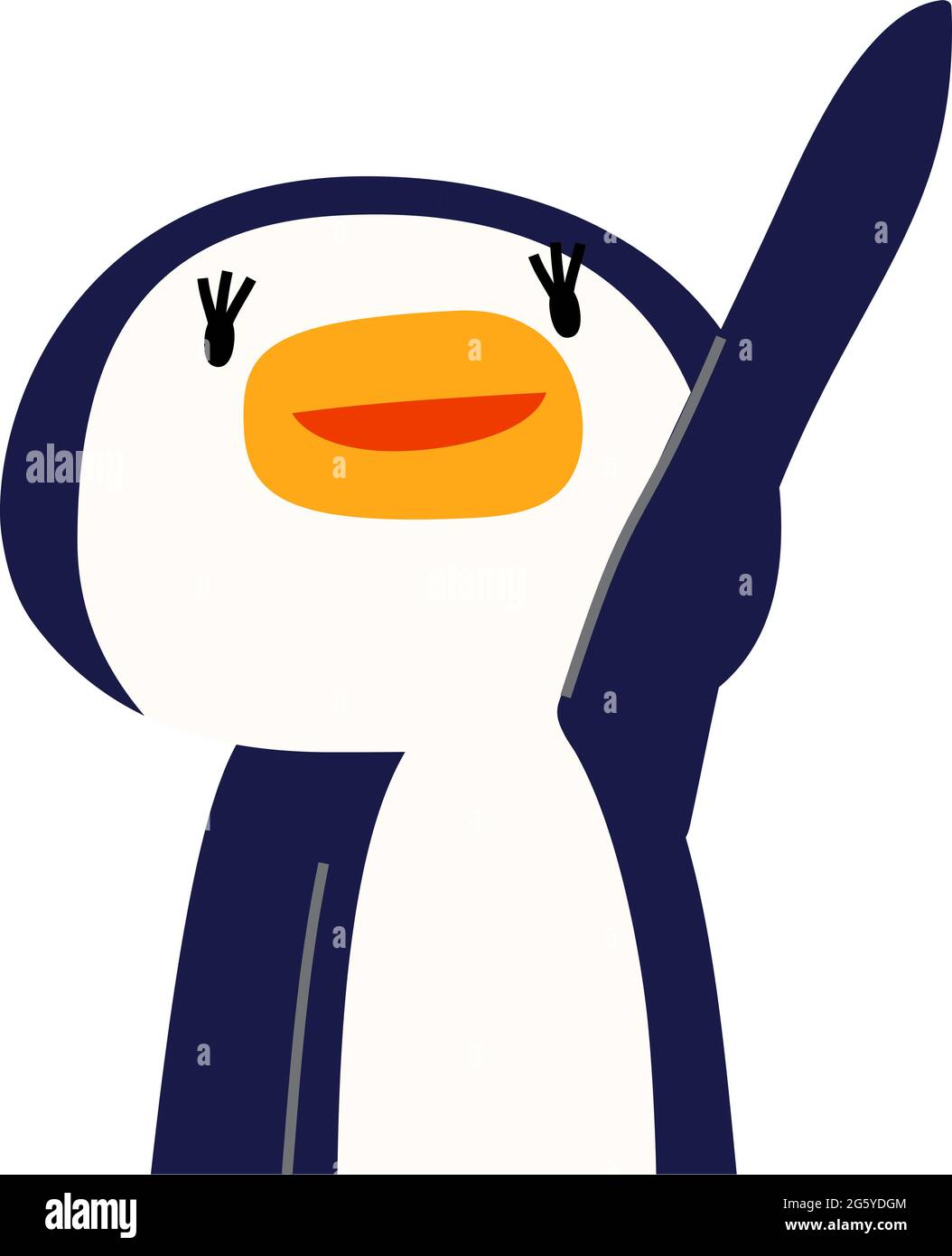 This is a illustration of Penguin that guides you by pointing your ...