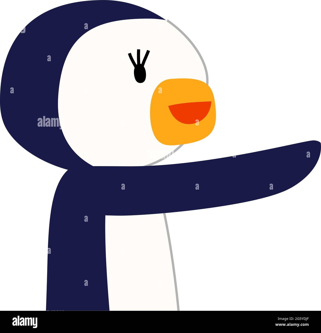 This is a illustration of Penguin that guides you by pointing your ...