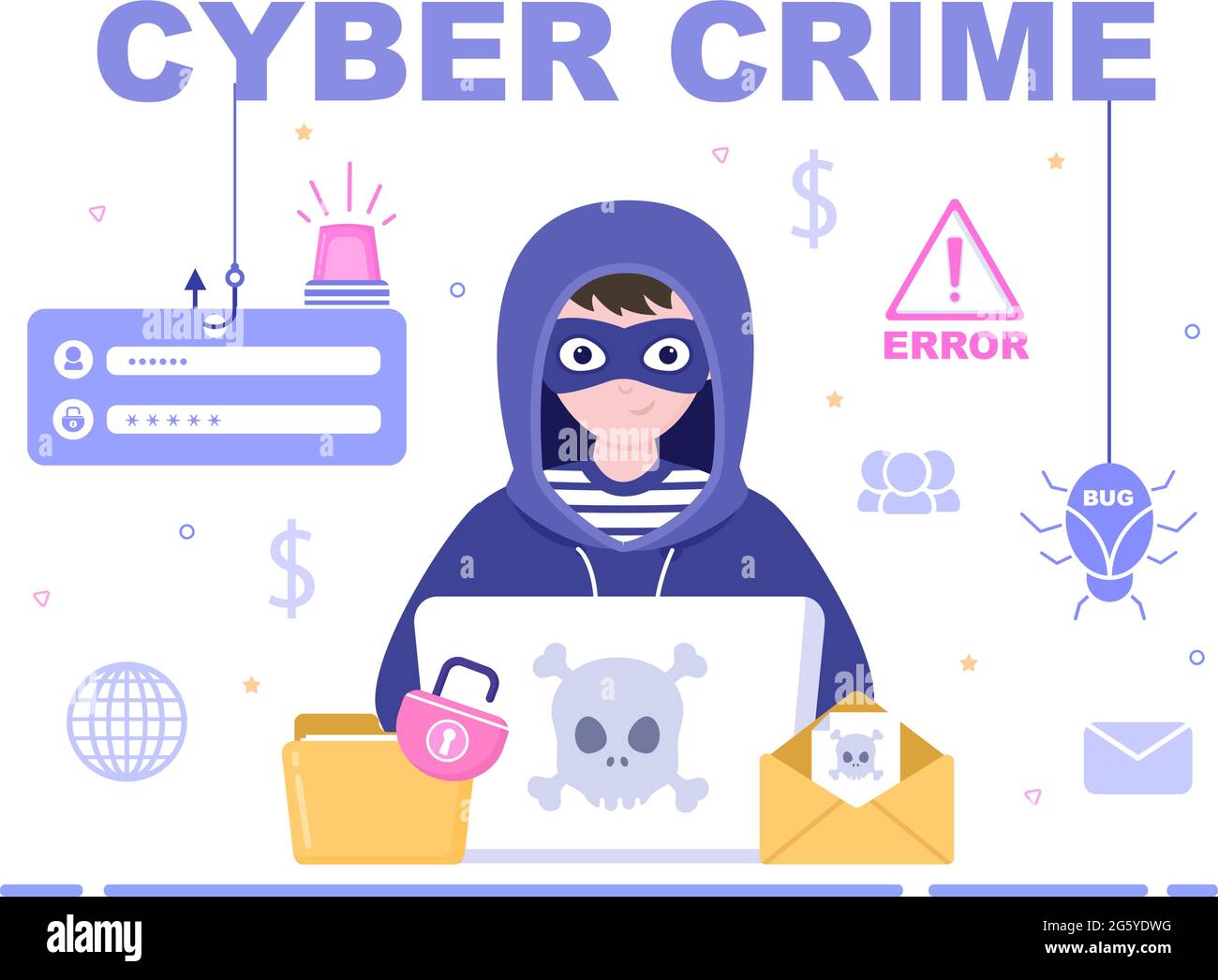 Stealing login information password Stock Vector Images - Alamy