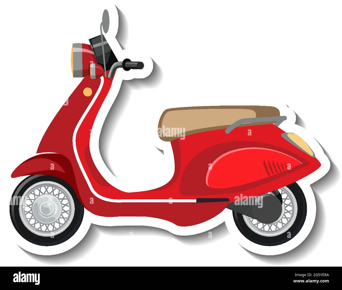 A sticker template with a red scooter isolated illustration Stock ...