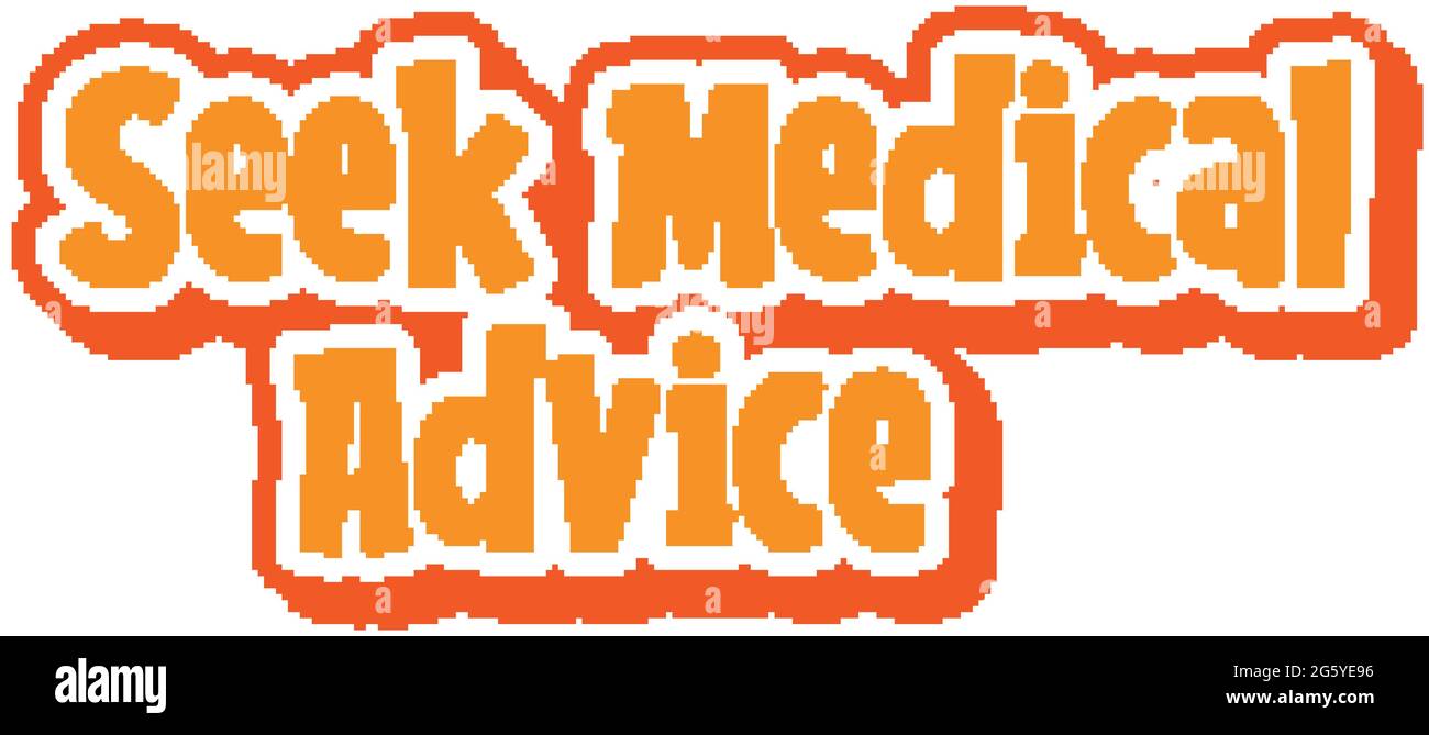 Seek Medical Advice font in cartoon style isolated on white background ...