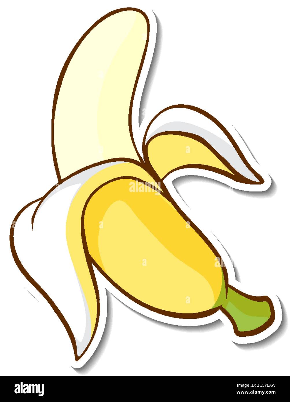 Sticker design with a banana isolated illustration Stock Vector Image ...