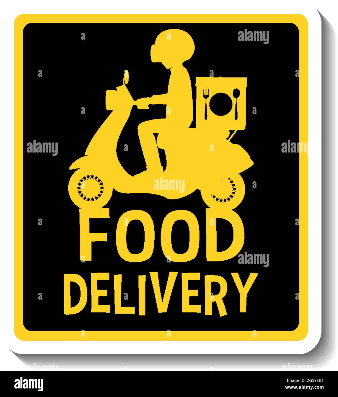 A sticker template with Food Delivery banner isolated illustration ...