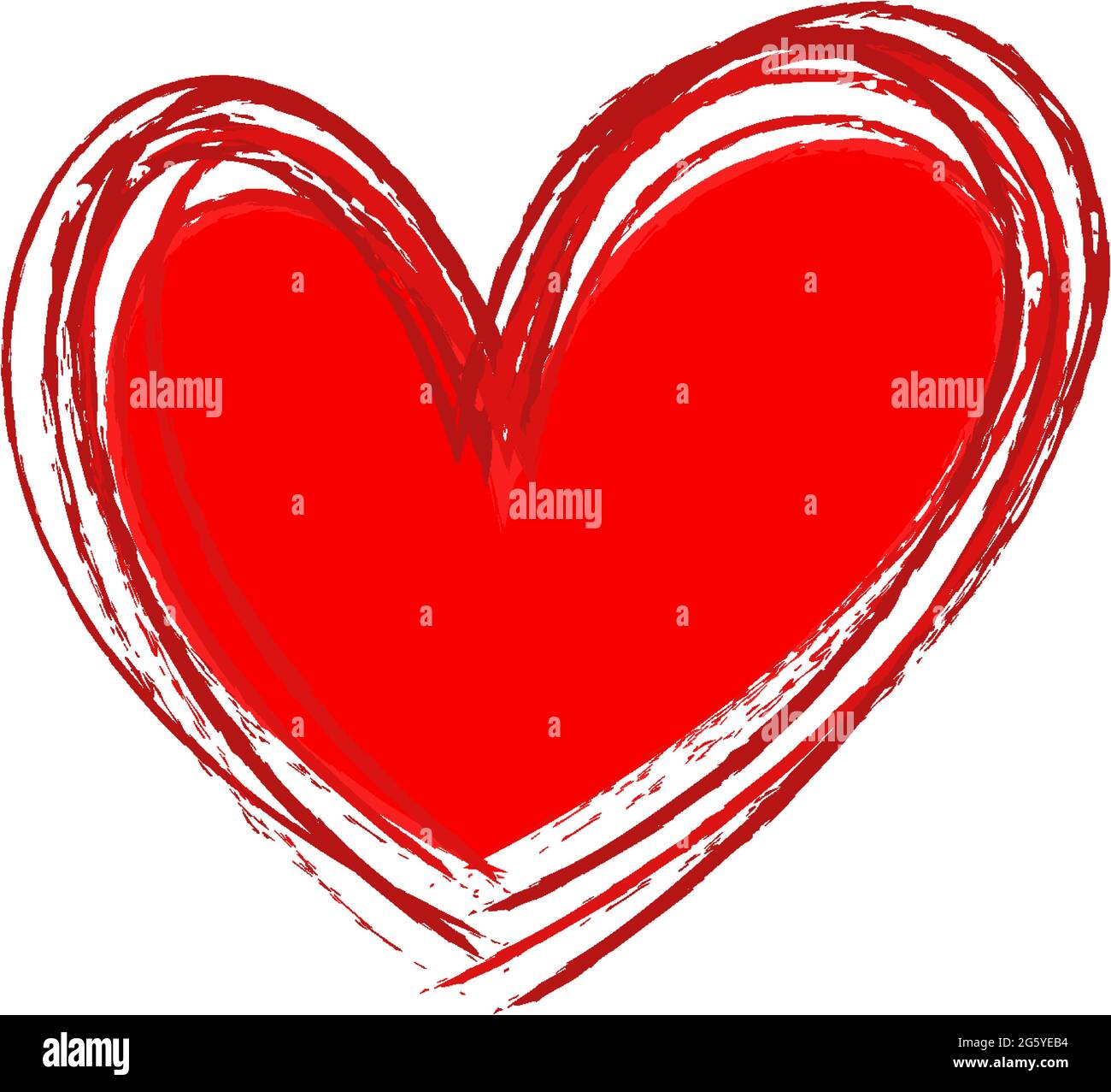 Red heart hand drawn isolated illustration Stock Vector Image & Art - Alamy