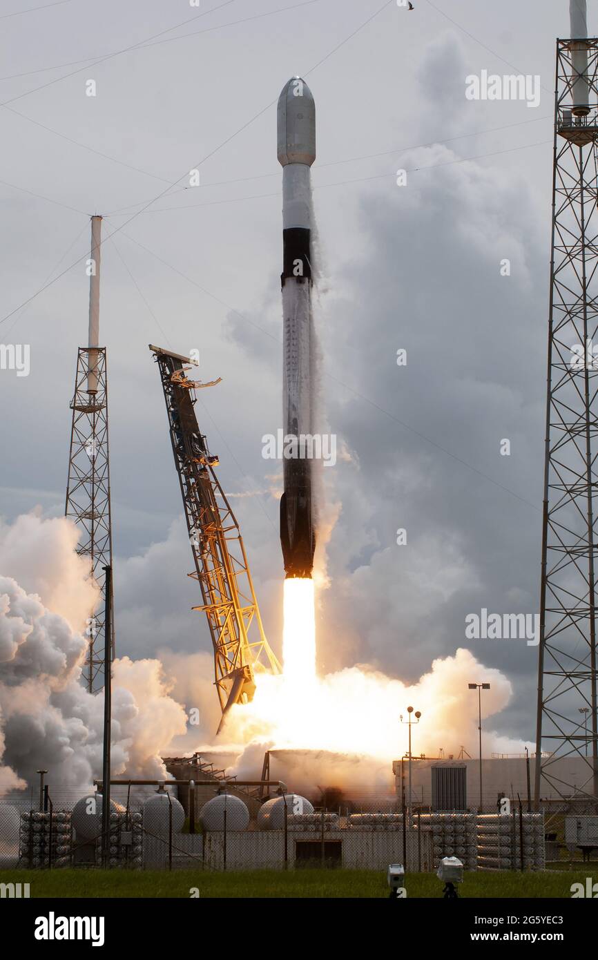 Cape Canaveral, United States. 30th June, 2021. A SpaceX Falcon 9 ...