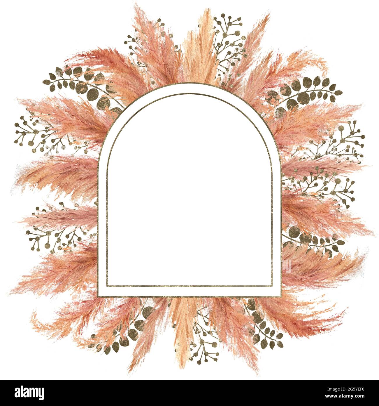 Pampas grass frame Cut Out Stock Images & Pictures - Alamy