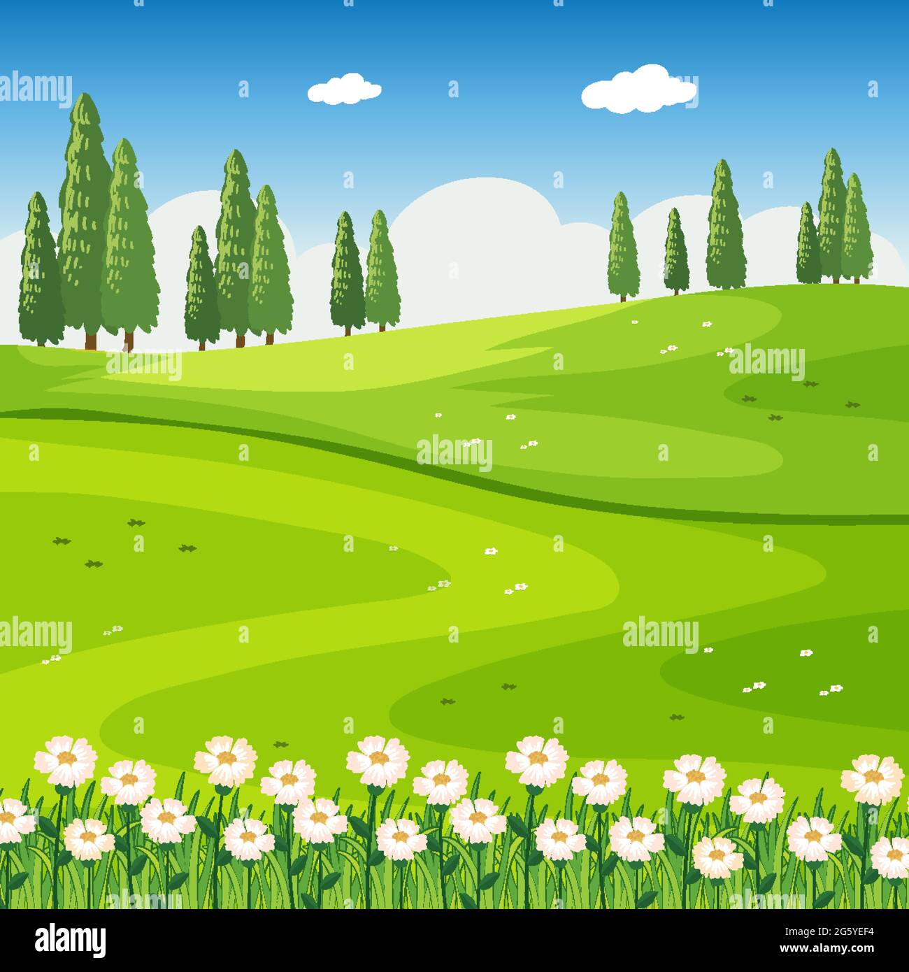 Rural scenery empty field Stock Vector Images - Alamy