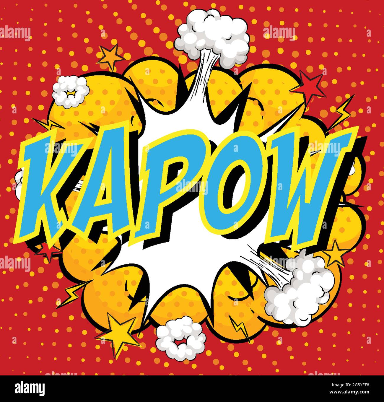 Word kapow on comic cloud explosion background illustration Stock ...
