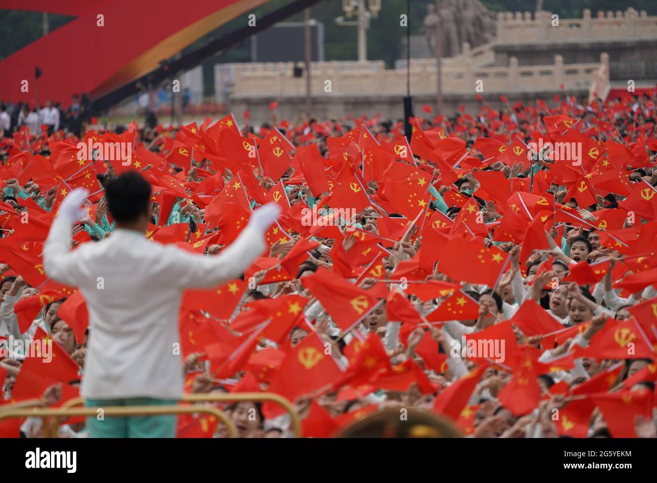 Beijing, China. 1st July, 2021. A ceremony marking the centenary of the ...