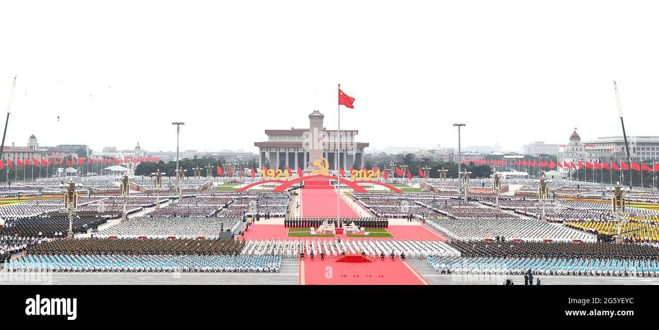 Beijing, China. 1st July, 2021. A ceremony marking the centenary of the ...