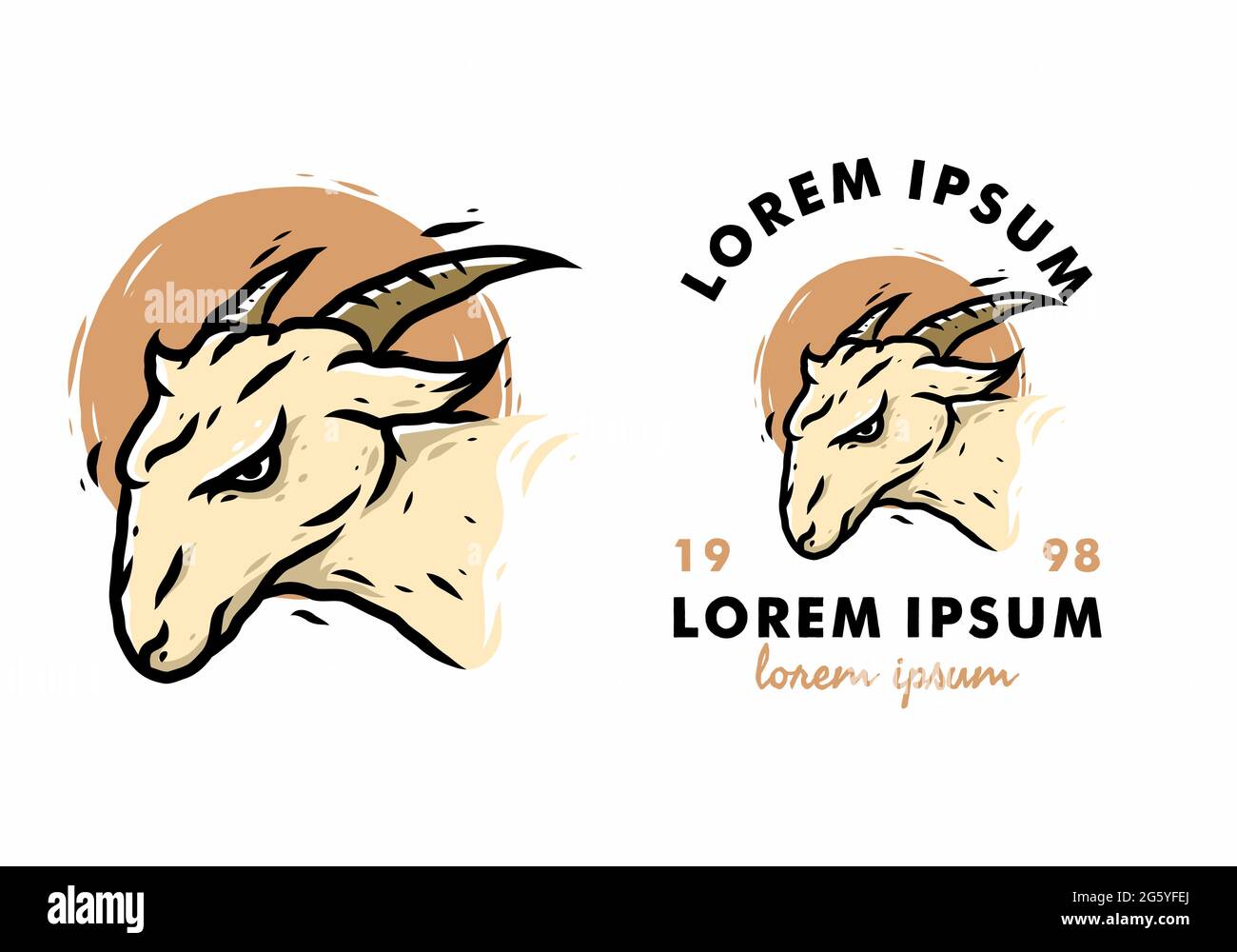Brown illustration drawing of goat design Stock Vector Image & Art - Alamy