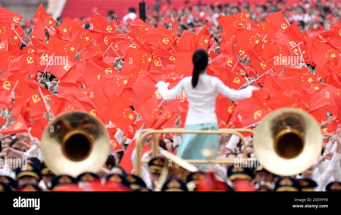 Beijing, China. 1st July, 2021. A ceremony marking the centenary of the ...