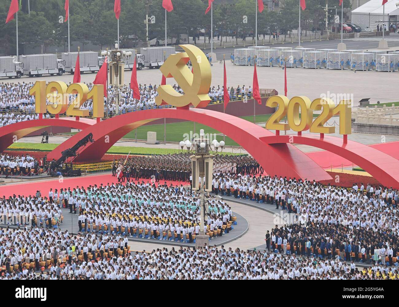 Beijing, China. 1st July, 2021. A ceremony marking the centenary of the ...