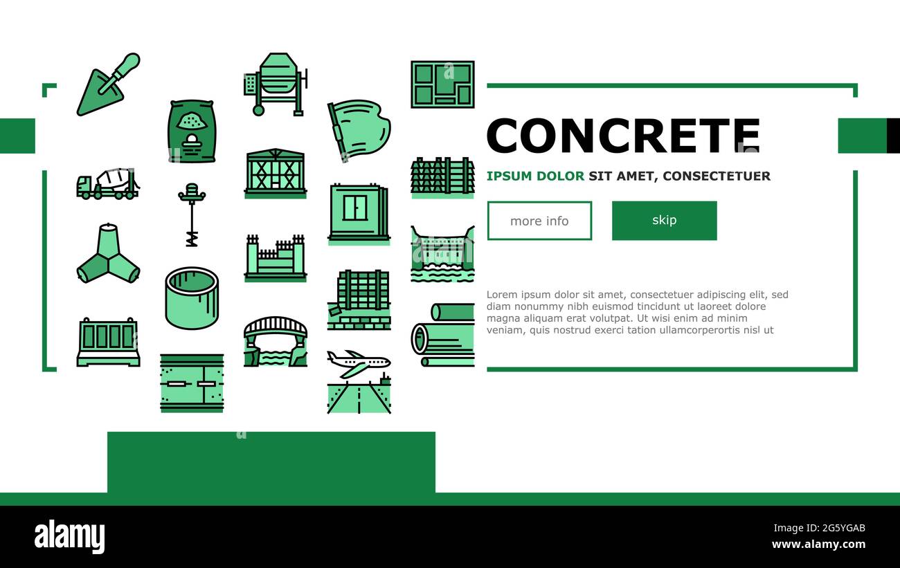 Concrete Production Landing Header Vector Stock Vector Image & Art - Alamy