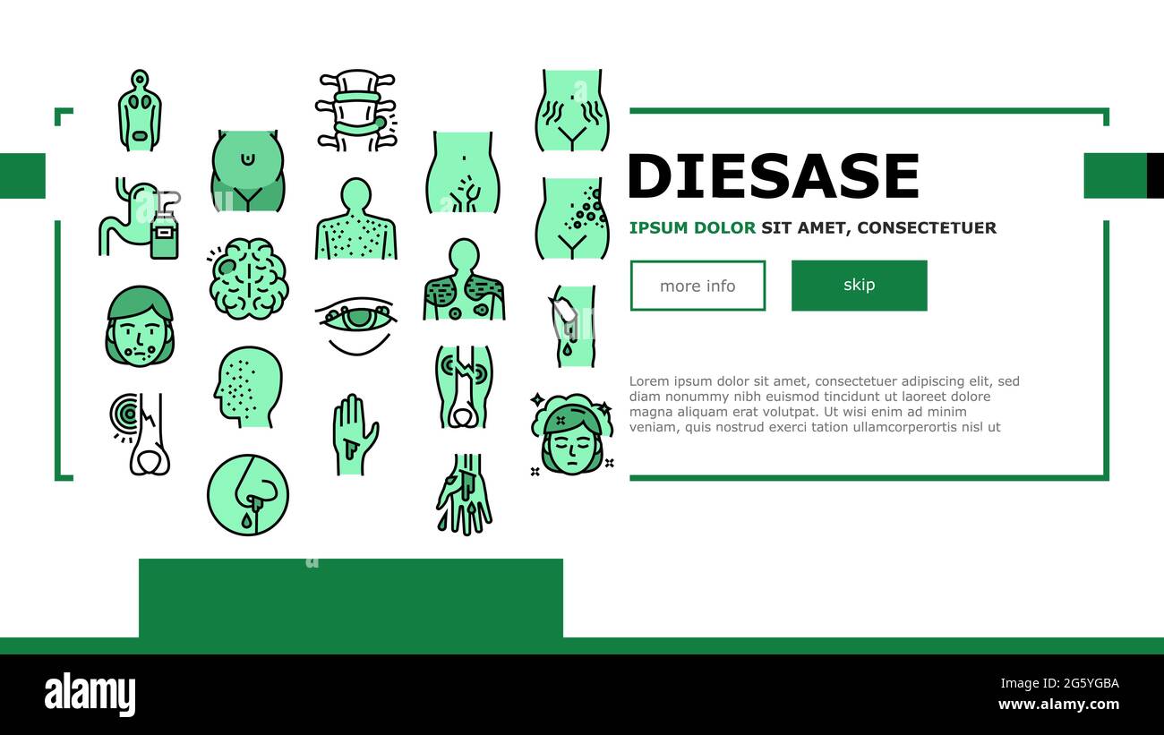 Disease Health Problem Landing Header Vector Stock Vector Image & Art ...