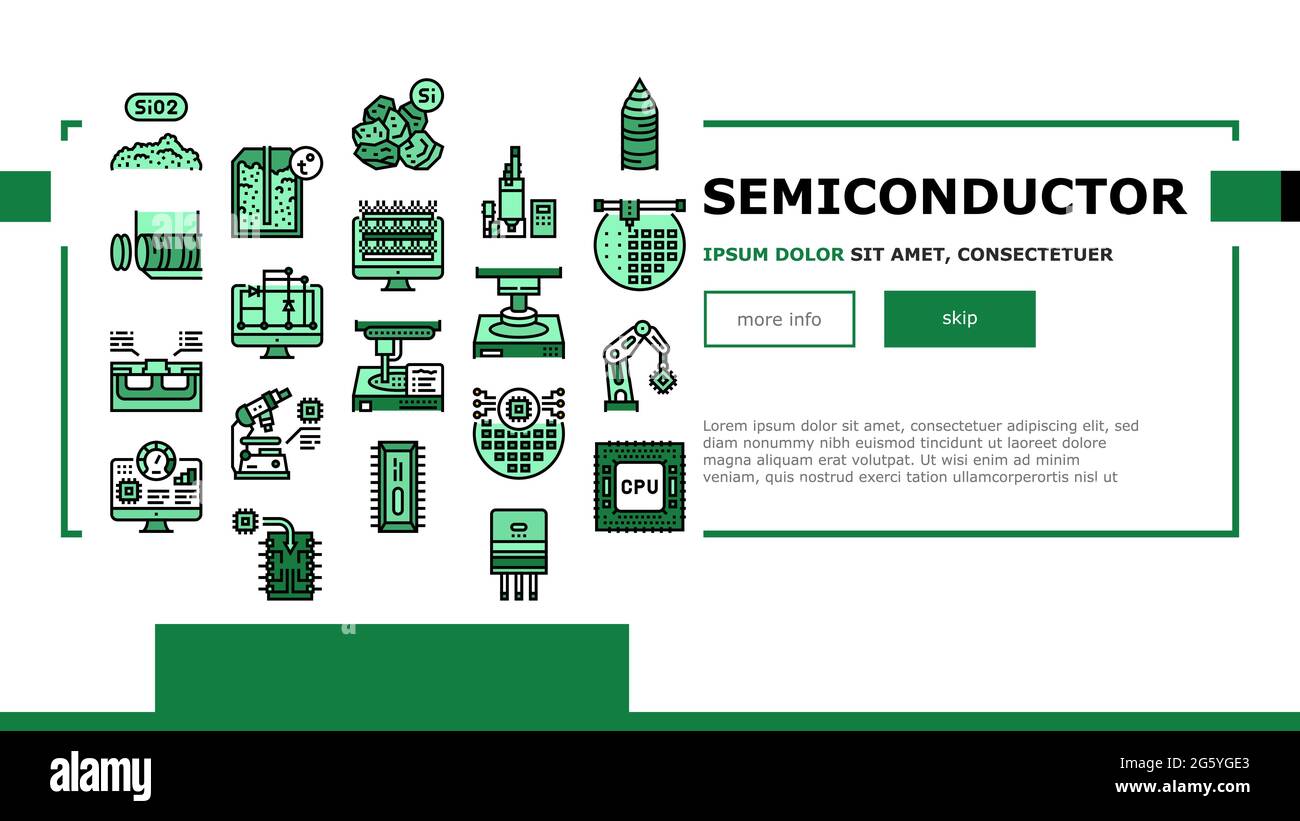 Semiconductor Manufacturing Plant Landing Header Vector Stock Vector Image & Art - Alamy