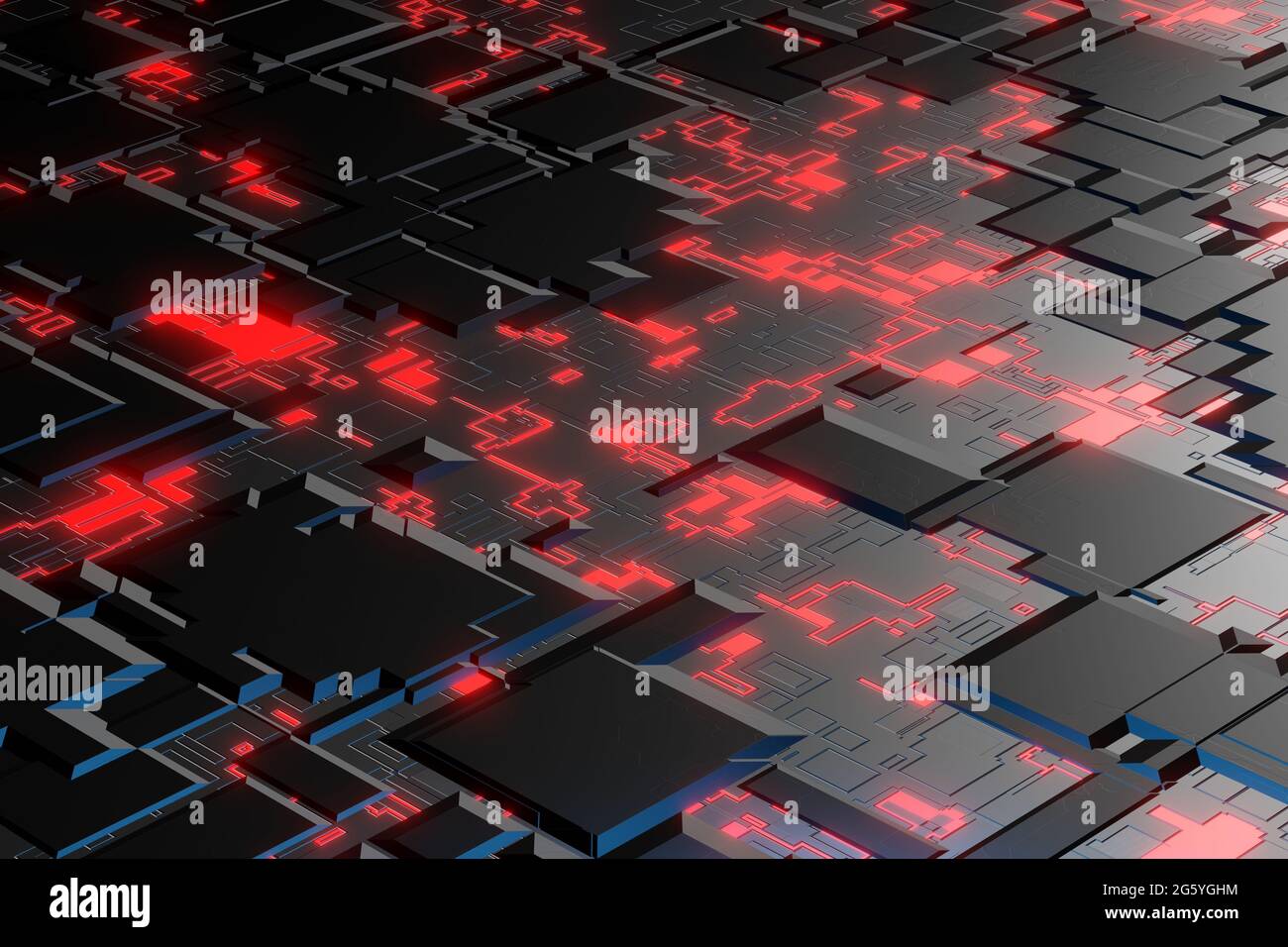 Abstract sci-fi futuristic background. Metal material pattern landscape ...