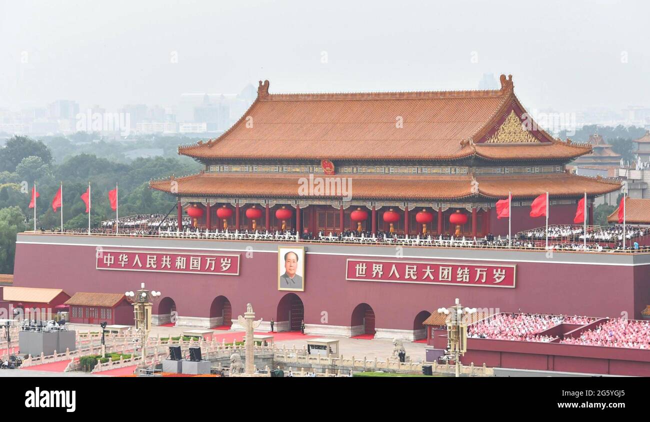 Beijing, China. 1st July, 2021. A ceremony marking the centenary of the ...