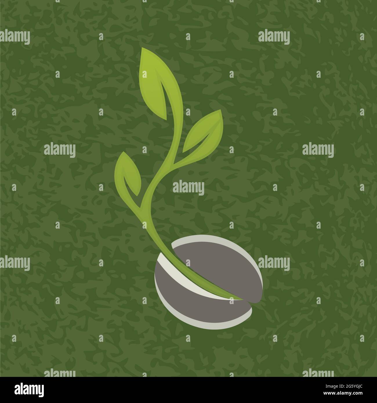 seedling, sprout, sapling flat icon in illustrator Stock Vector Image ...