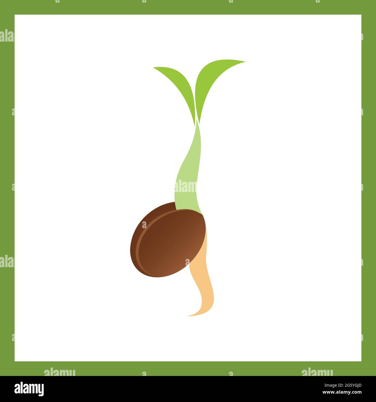 seedling, sprout, sapling flat icon in illustrator Stock Vector Image ...