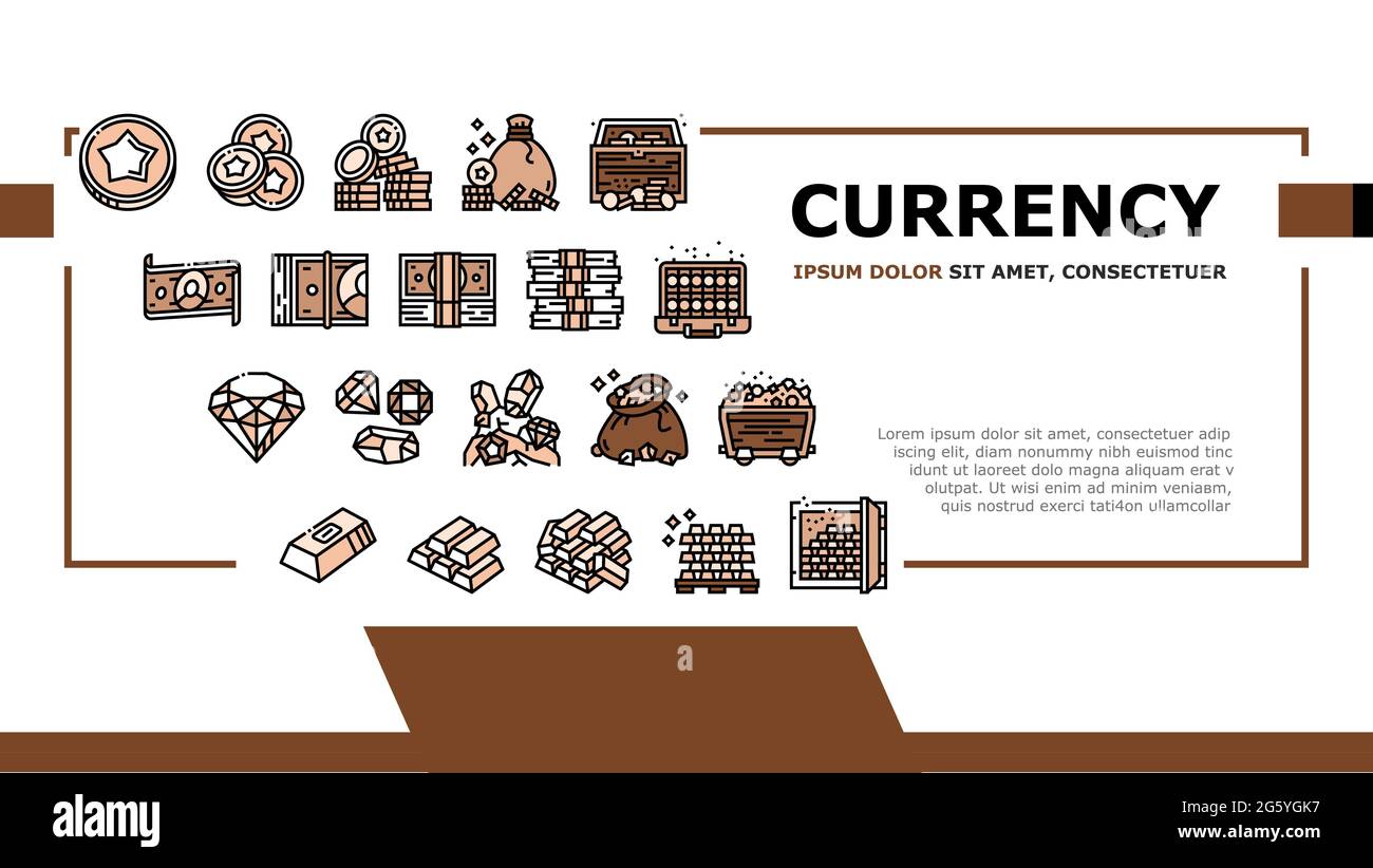 Currency Video Games Landing Header Vector Stock Vector Image & Art - Alamy