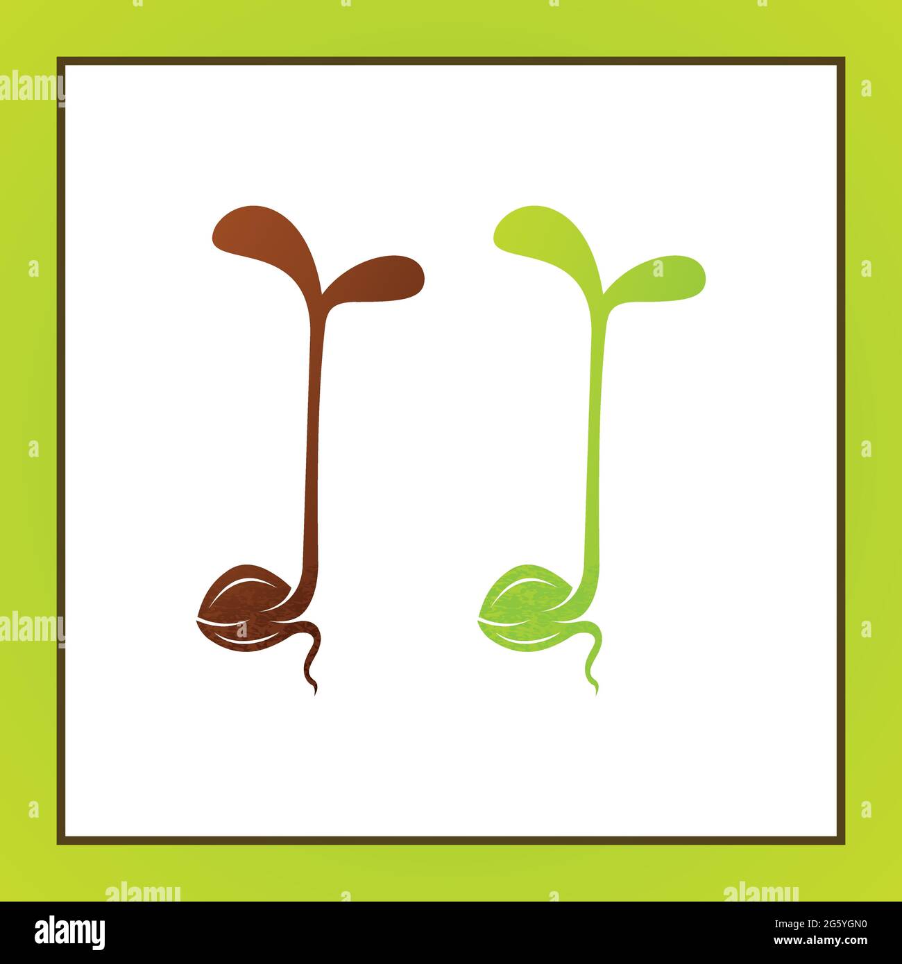 seedling, sprout, sapling flat icon in illustrator Stock Vector Image ...