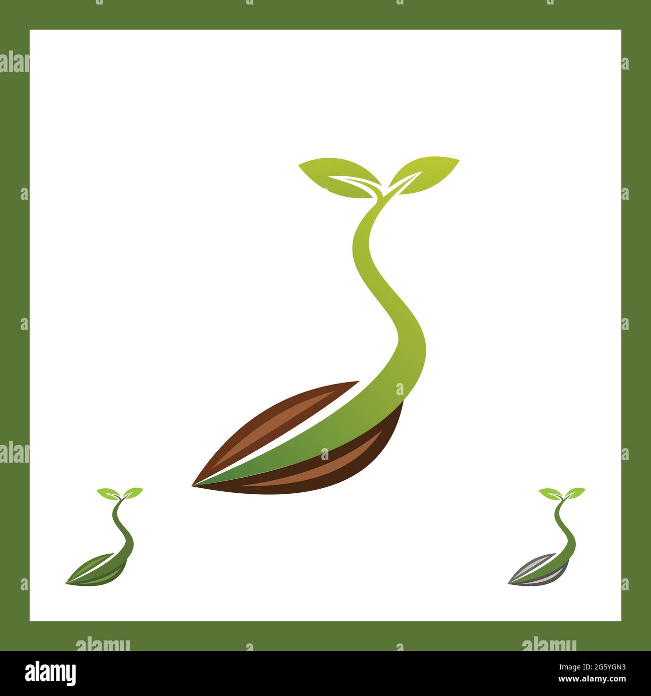 seedling, sprout, sapling flat icon in illustrator Stock Vector Image ...