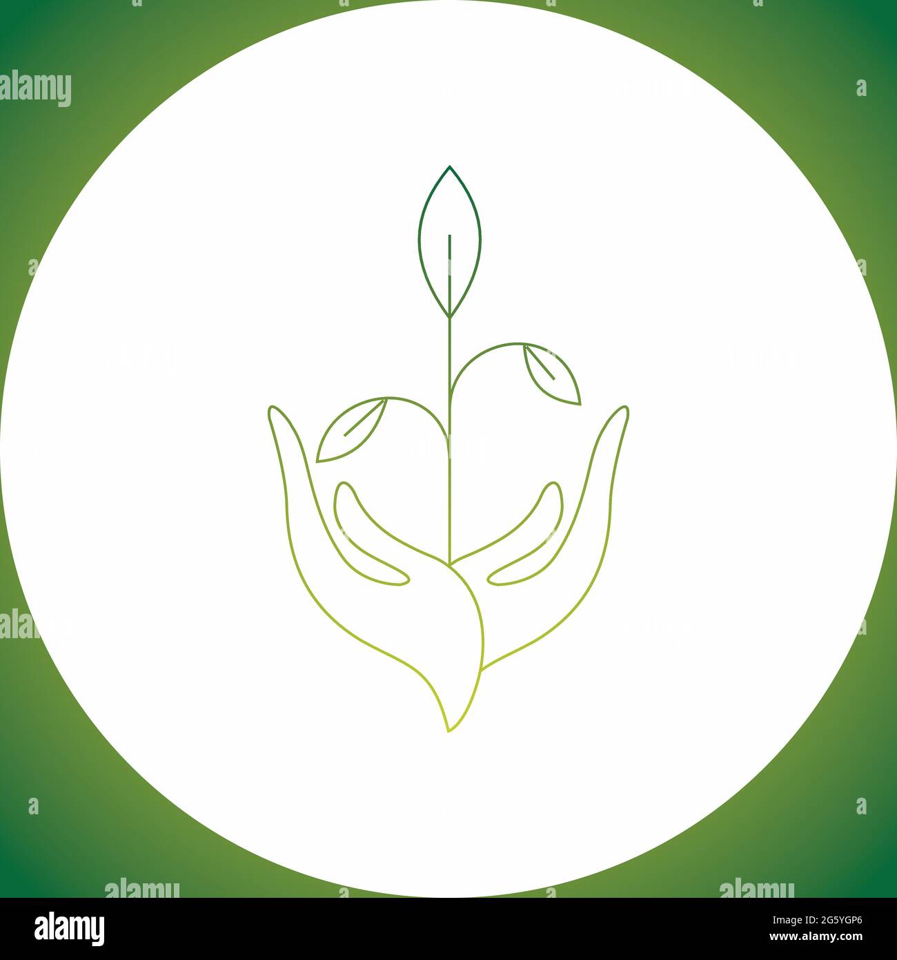 Care of plant line icon. Hand, holding, sapling, leaf. Gardening ...