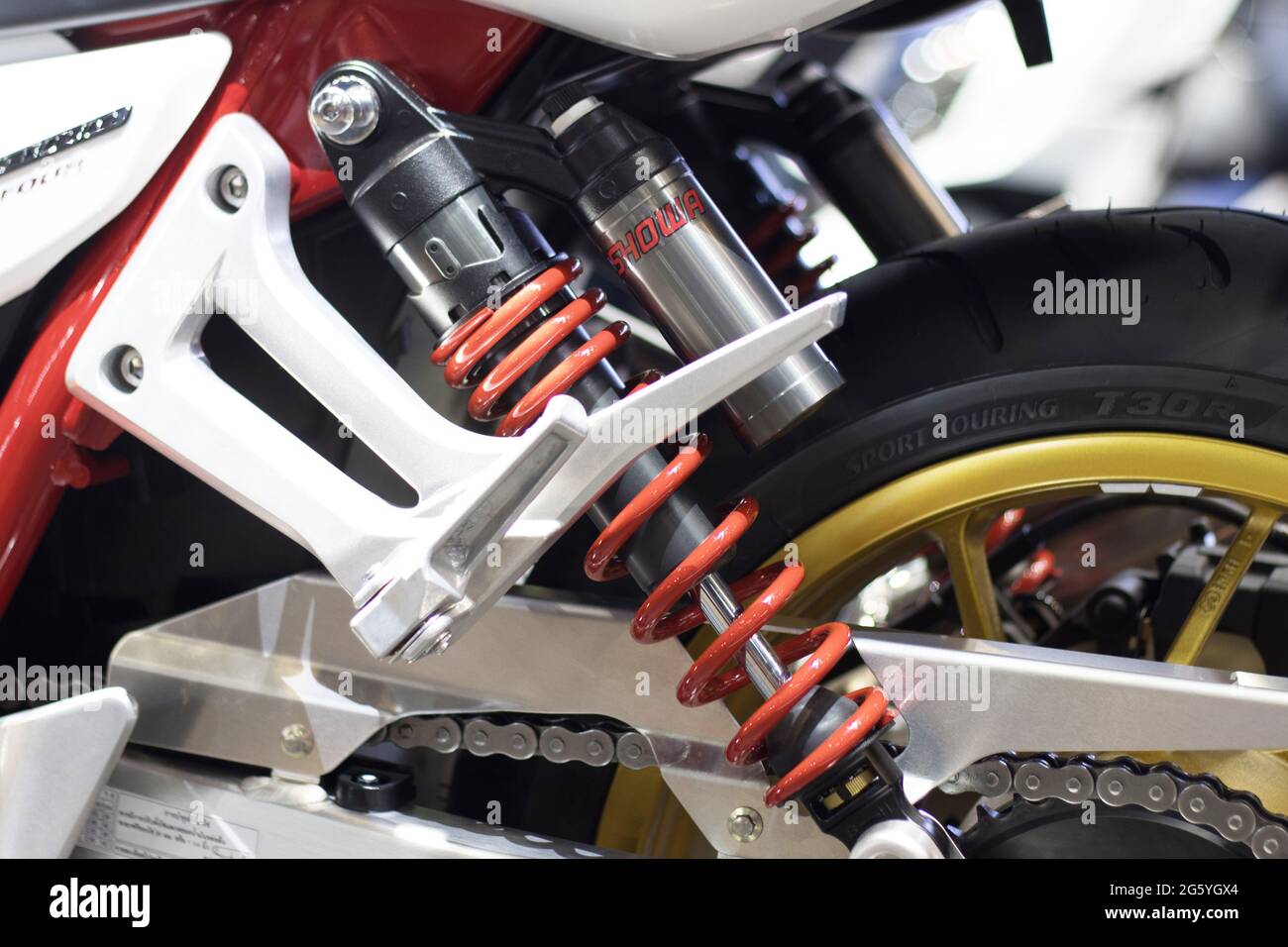 Nonthaburi Thailand -Dec 9, 2020:- red Shock Absorbers of HONDA ...