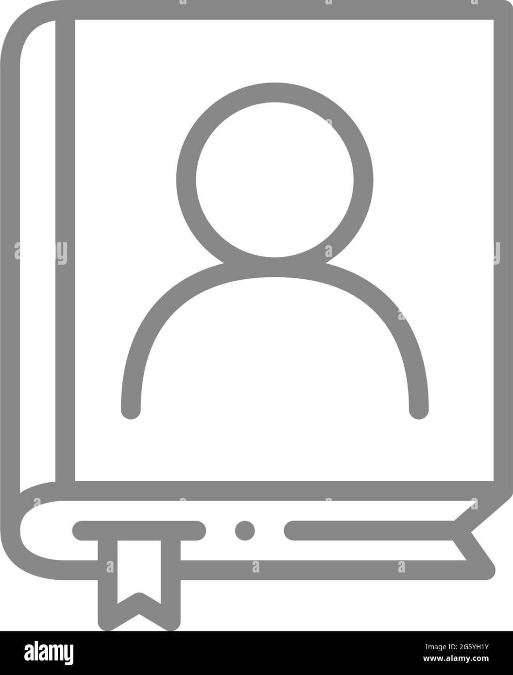 Book with human line icon. Diary, notebook symbol Stock Vector Image ...