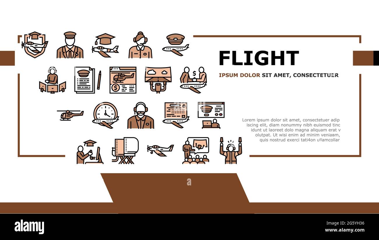 Flight School Educate Landing Header Vector Stock Vector Image & Art ...