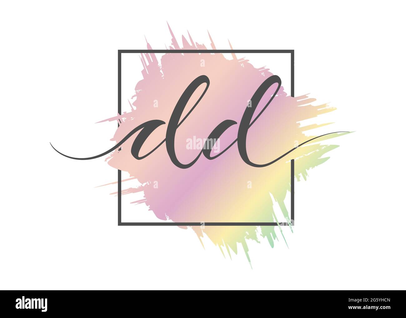 calligraphic lowercase letters DD are written in a solid line on a ...