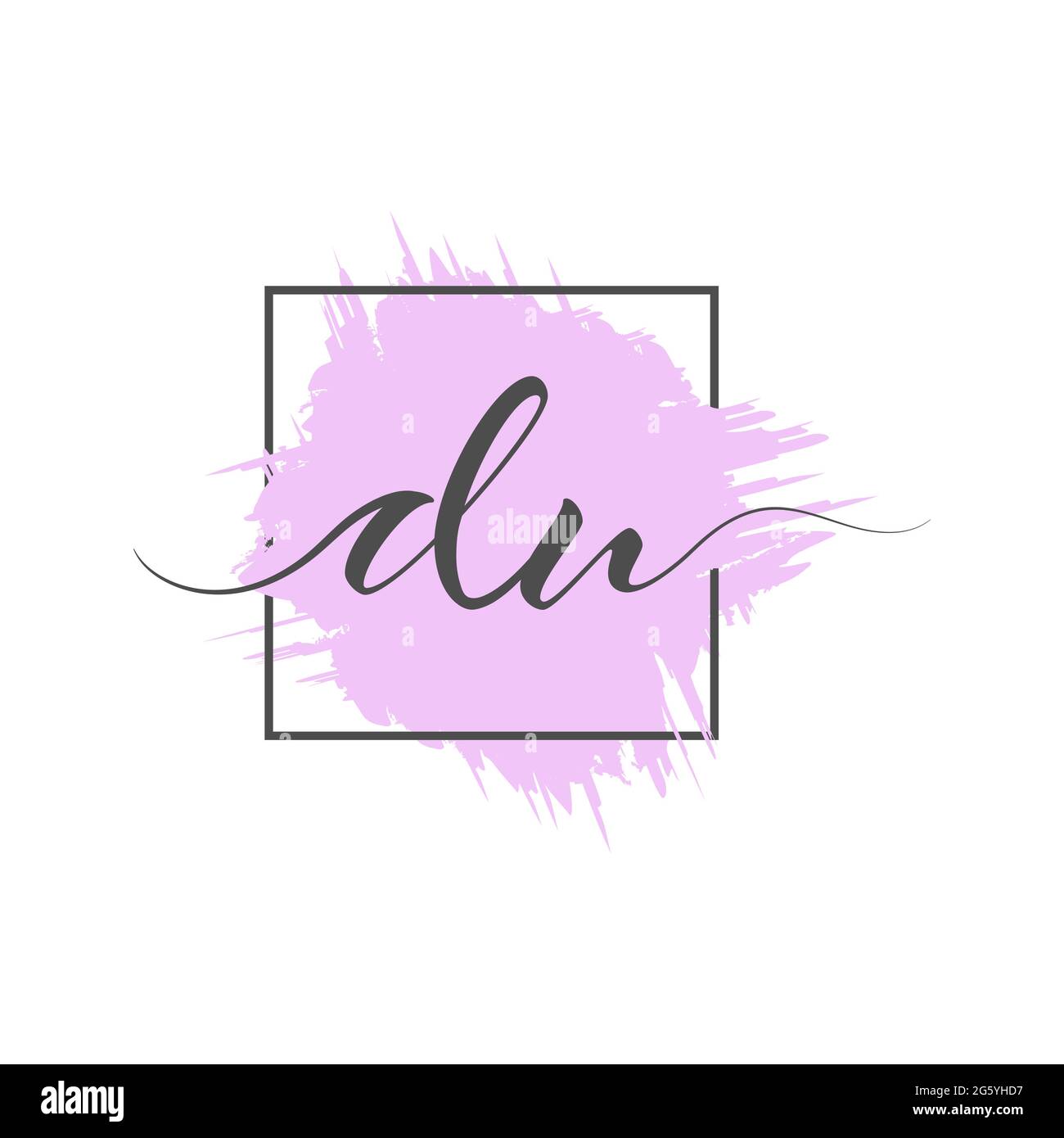 calligraphic lowercase letters DU are written in a solid line on a ...