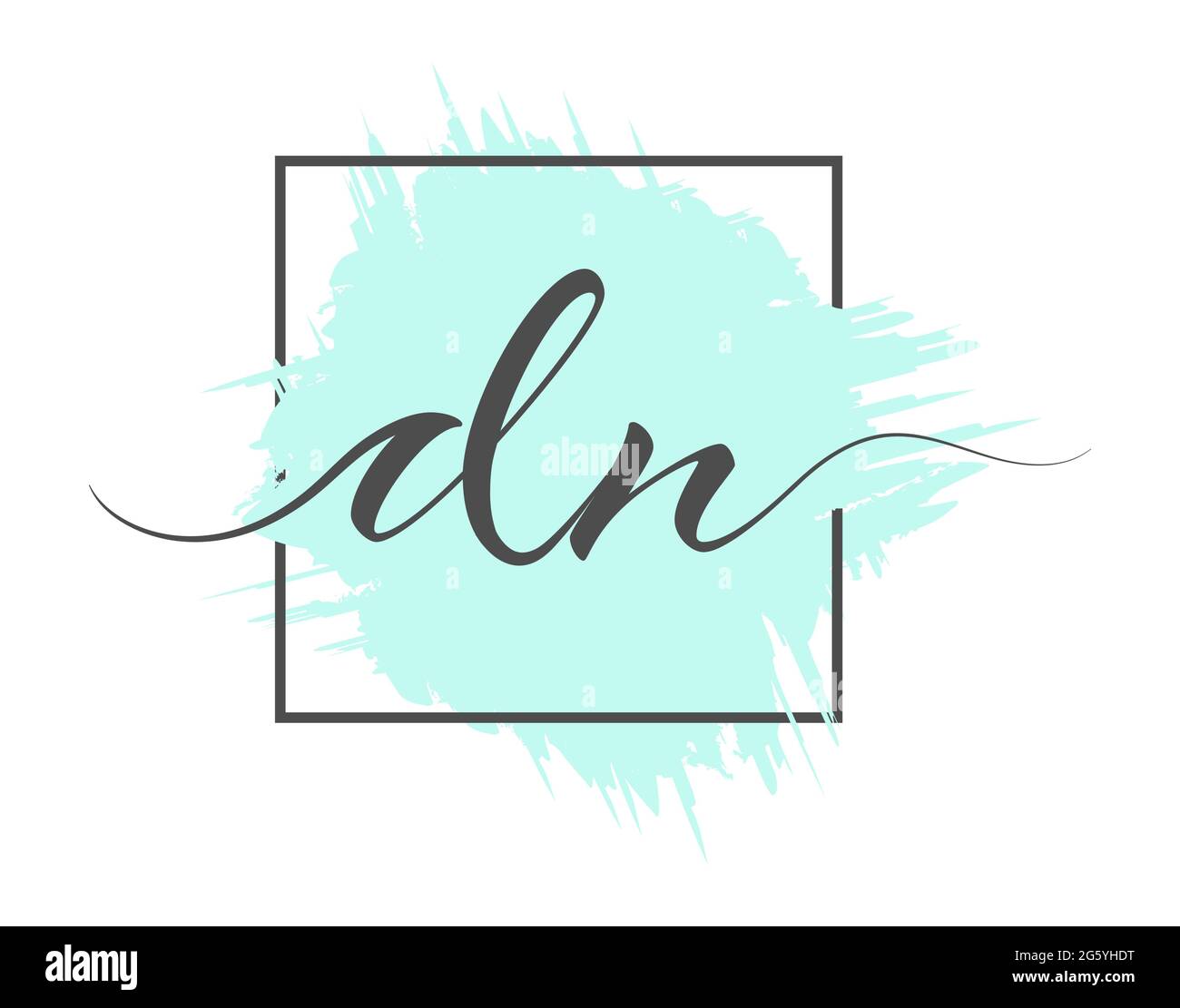 calligraphic lowercase letters DN are written in a solid line on a ...