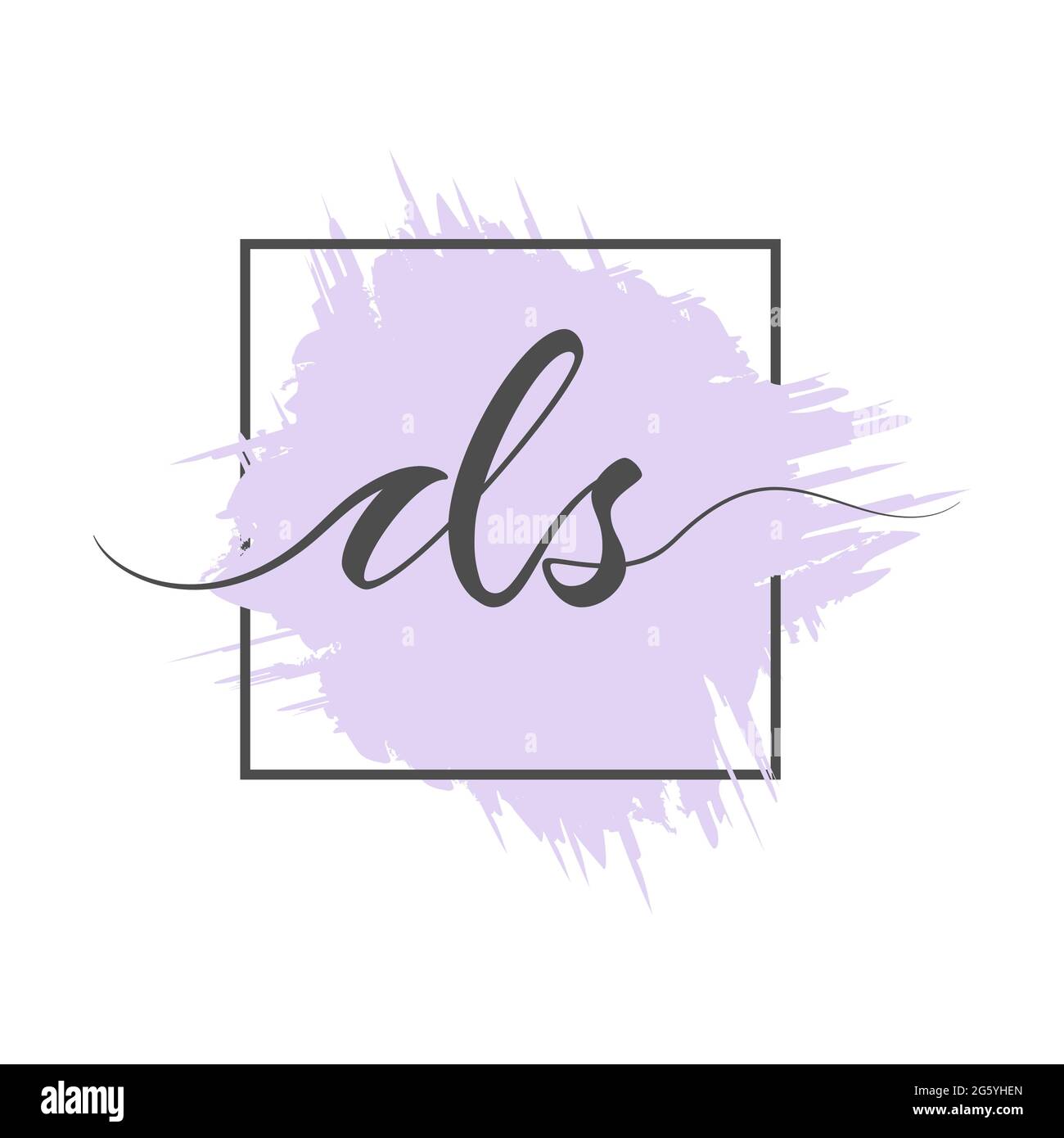 calligraphic lowercase letters DS are written in a solid line on a ...