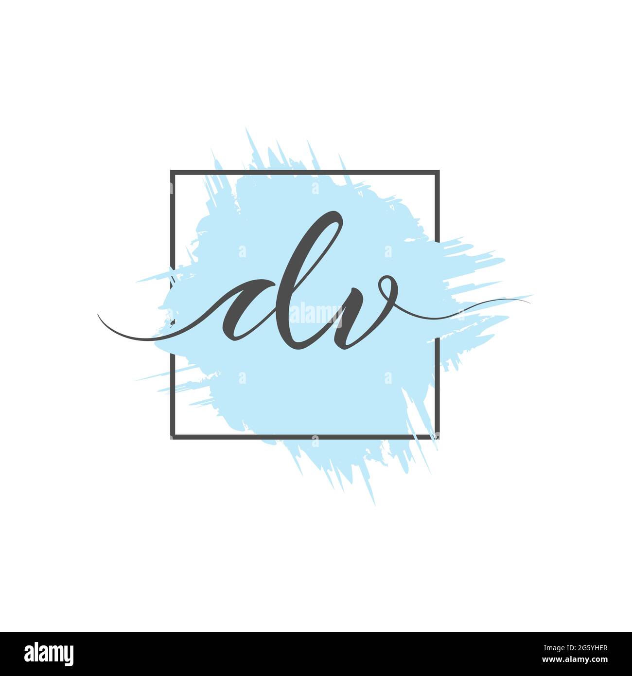 calligraphic lowercase letters DV are written in a solid line on a ...
