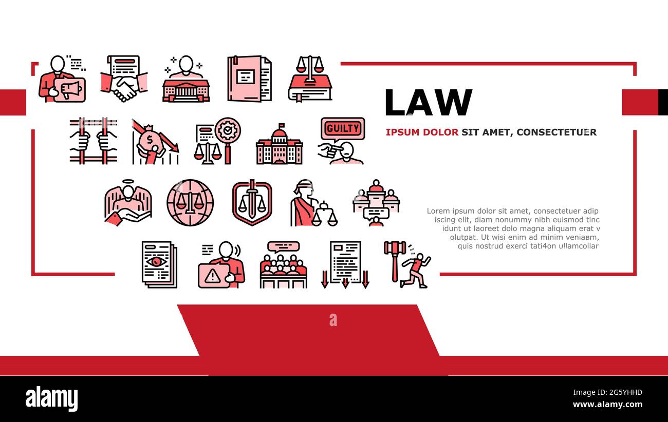 Law Notary Advising Landing Header Vector Stock Vector Image & Art - Alamy